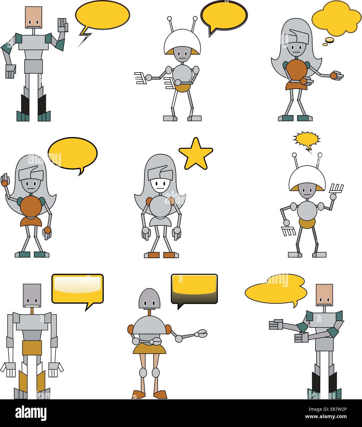 Decorated robots Stock Vector Images - Alamy