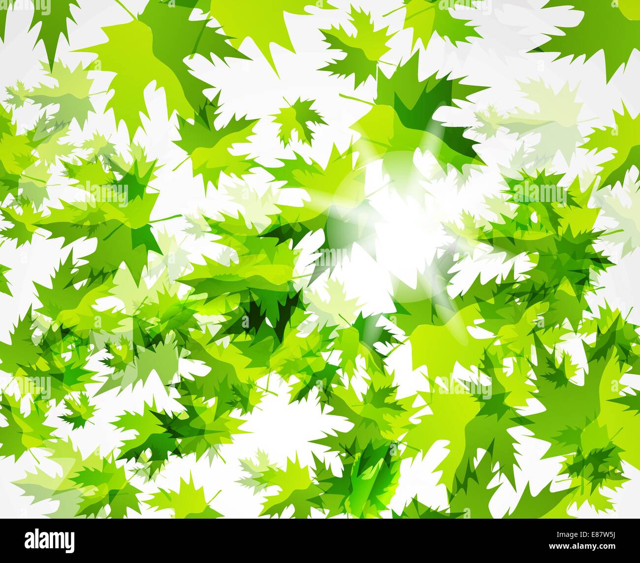 Green leaves pattern | spring design template Stock Vector Image & Art ...