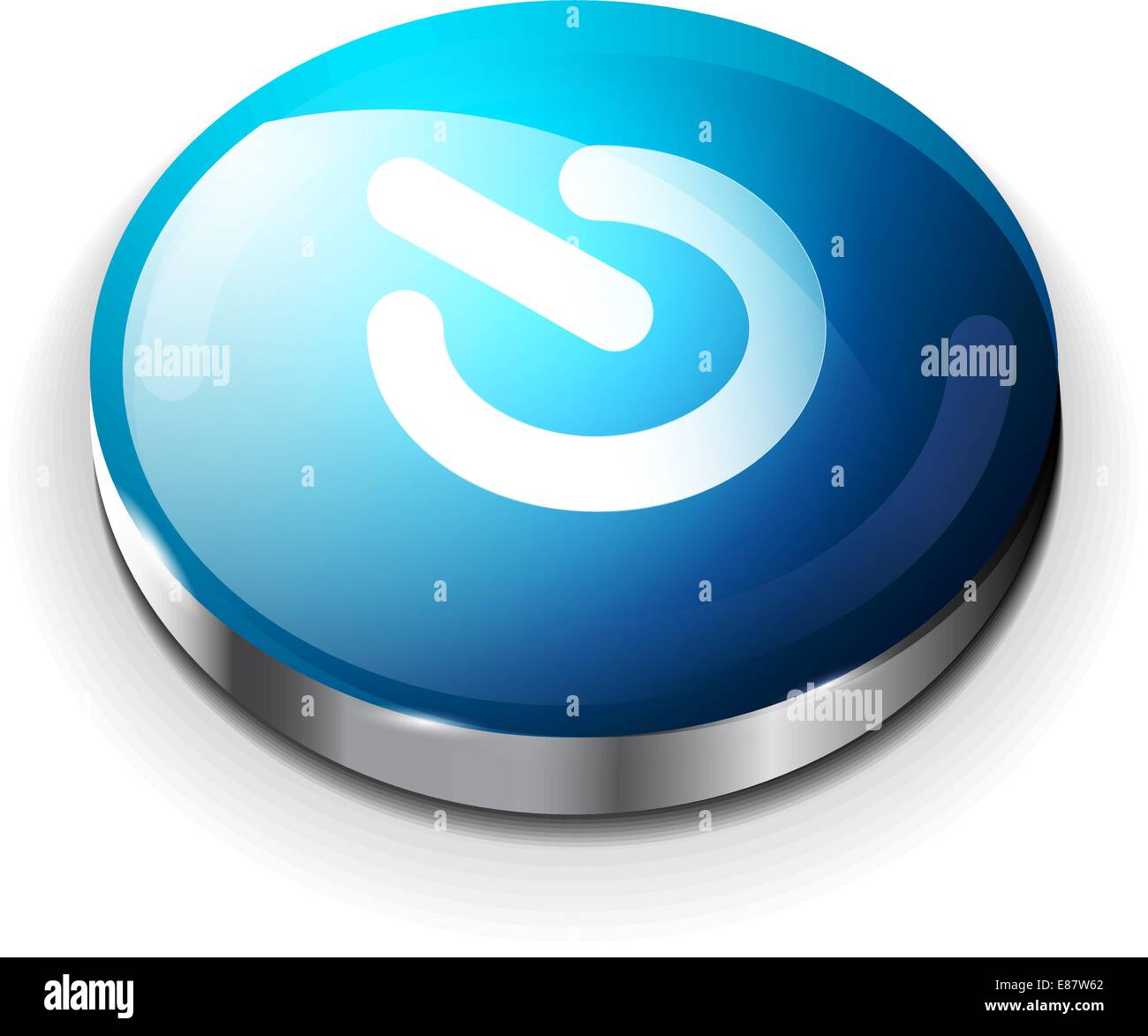 Vector blue glossy power button icon Stock Vector Image & Art - Alamy