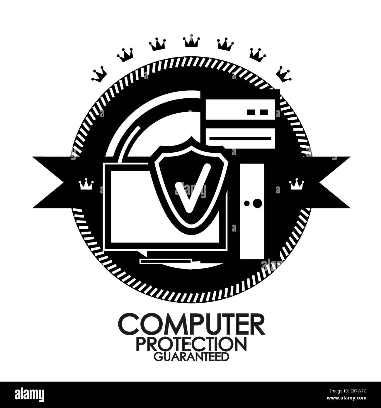 Retro computer screen sticker Stock Vector Images - Alamy