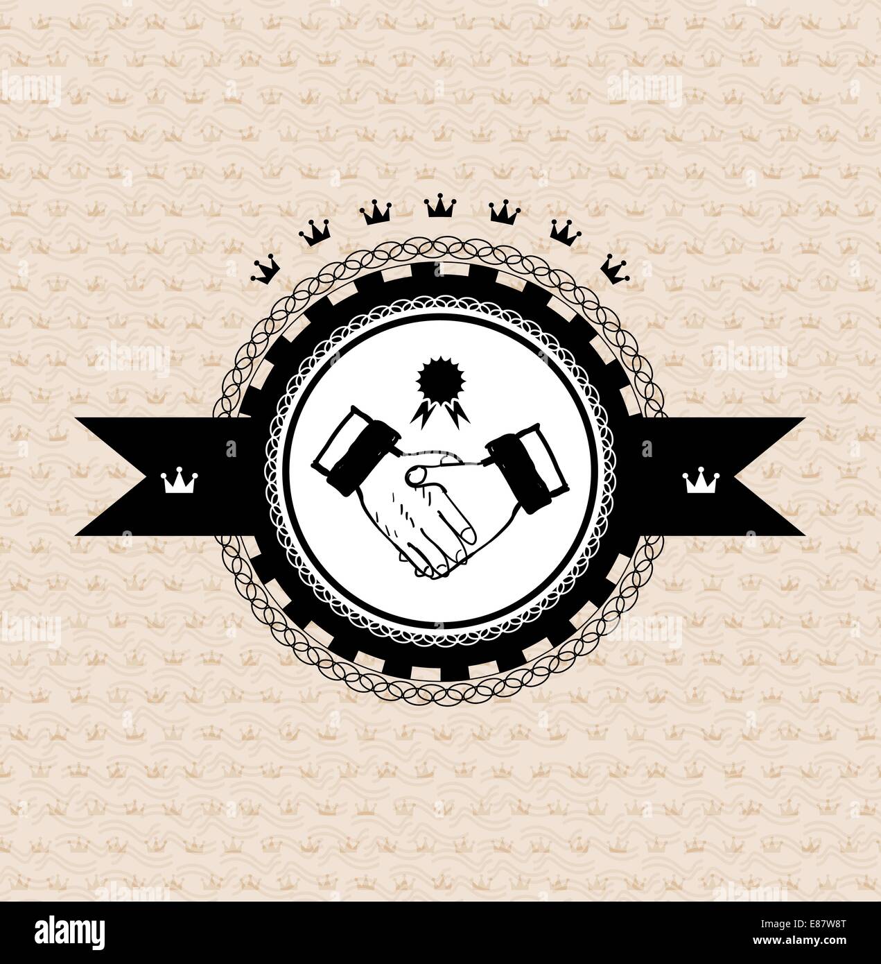 Vector retro label: stylized handshake Stock Vector Image & Art - Alamy