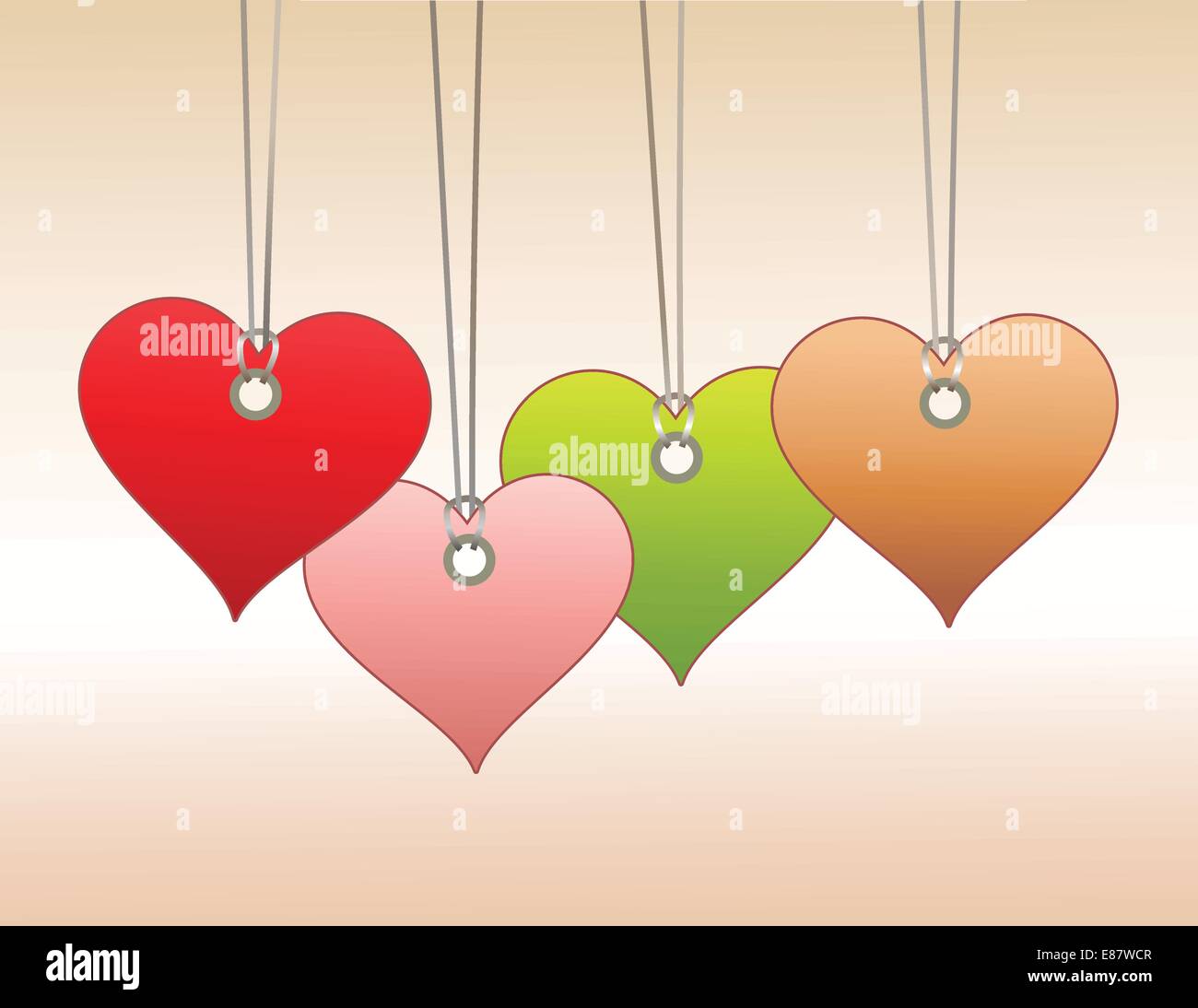 Vector Illuctration of Colorful label/tags in heart shape. You can use ...