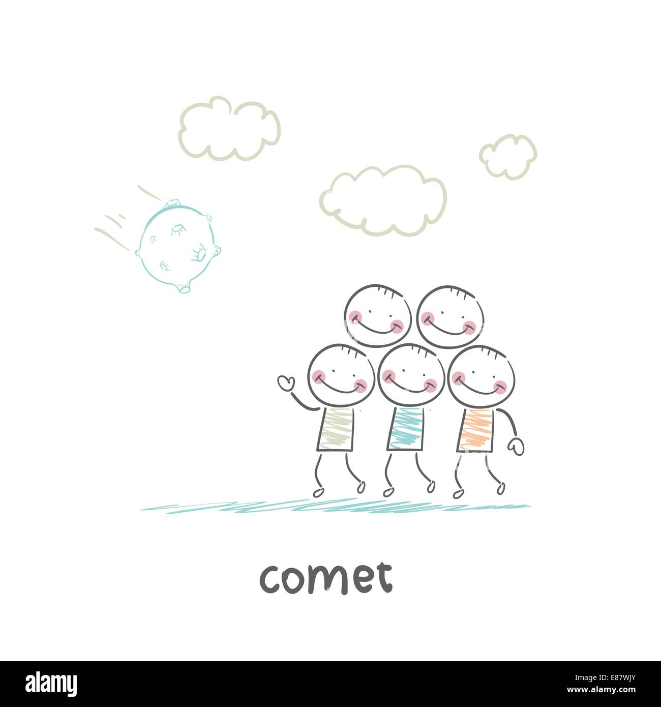 Comet vintage illustration Stock Vector Images - Alamy