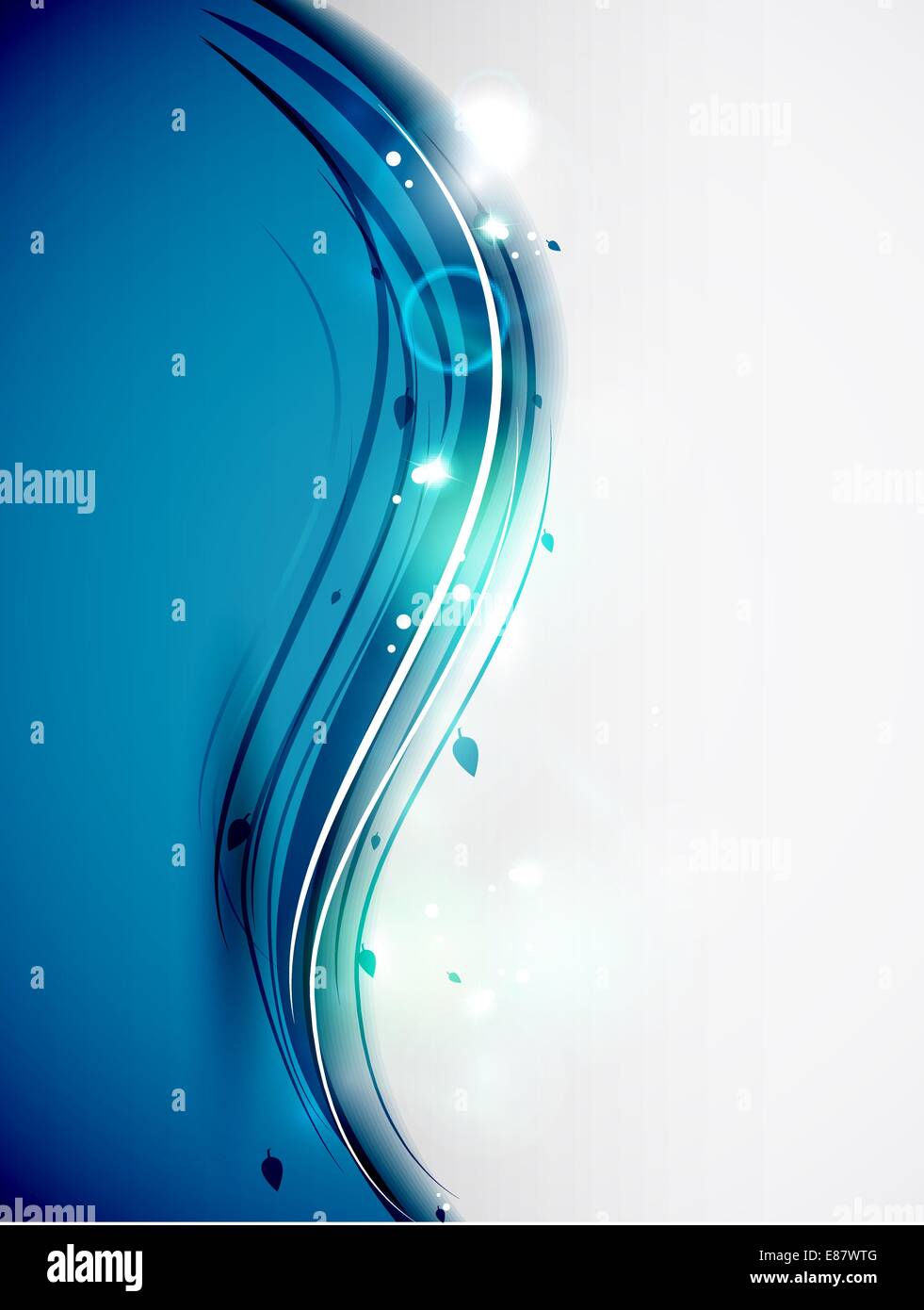 Vertical blue wave template Stock Vector Image & Art - Alamy