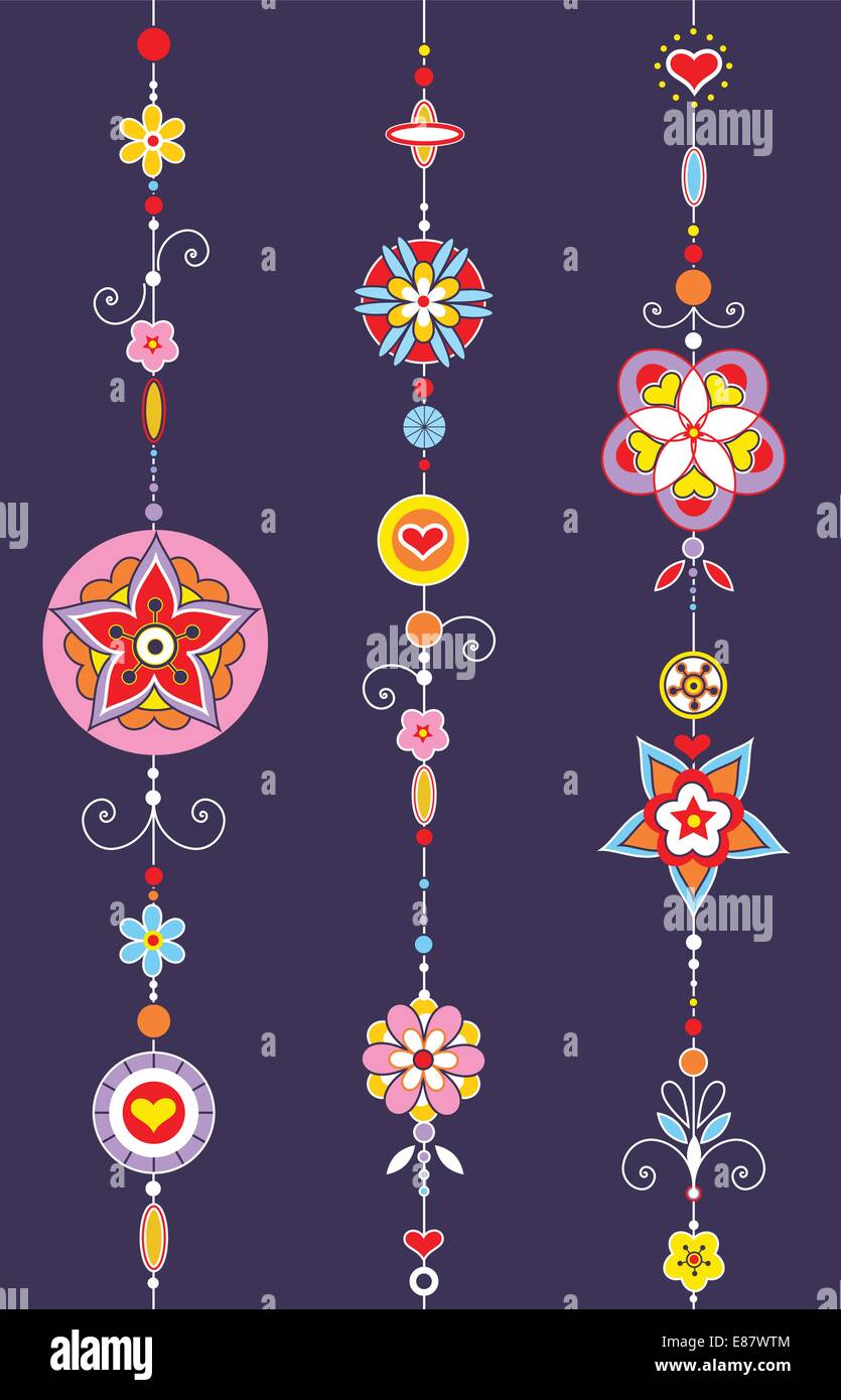 Vector Illustration of Decorative Wind Chimes with authentic ornament ...