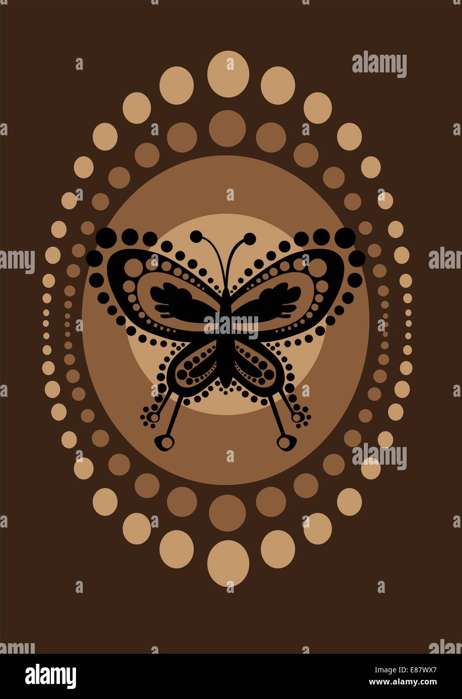 Vector illustration of funky butterfly in retro style Stock Vector ...