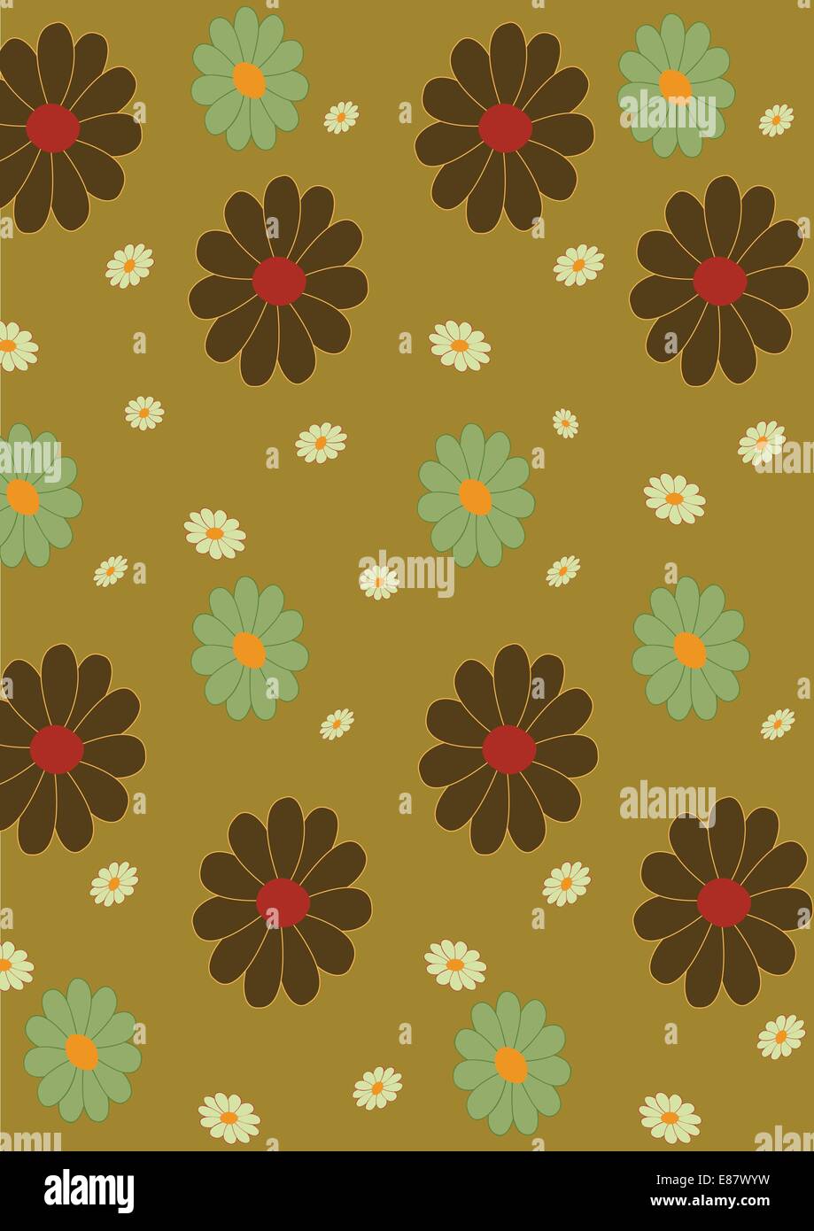 Vector illustraition of retro abstract floral Pattern background Stock ...