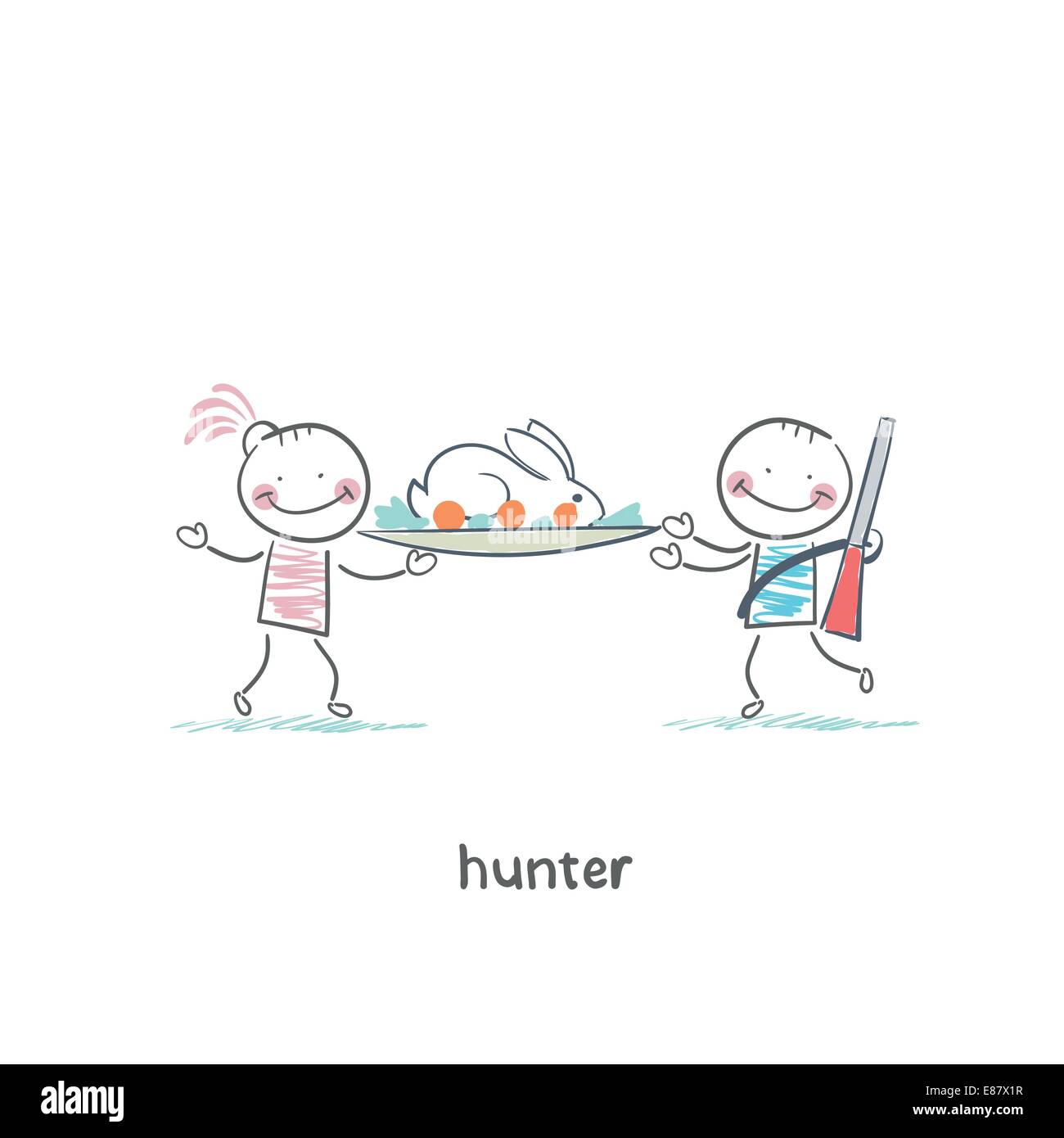 Game hunter silhouette Stock Vector Images - Alamy