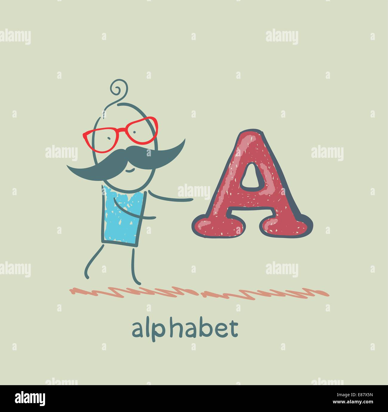 man standing with a letter of the alphabet Stock Vector Image & Art - Alamy