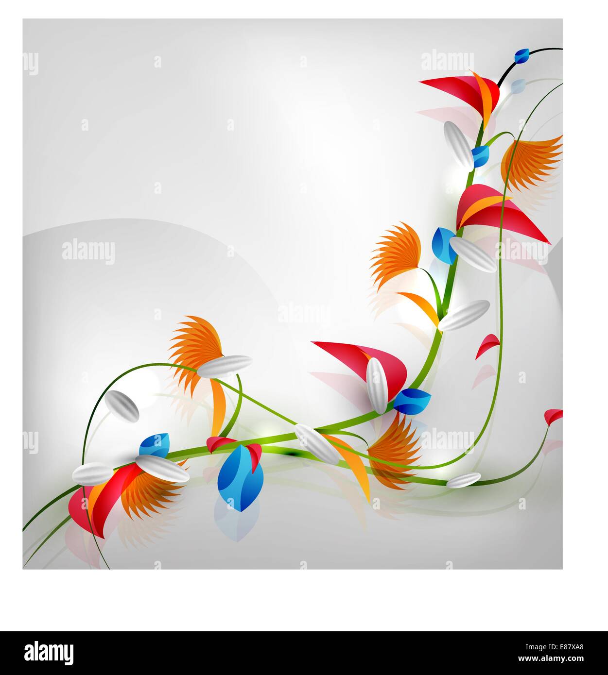 Abstract colorful floral design on gray background Stock Vector Image ...