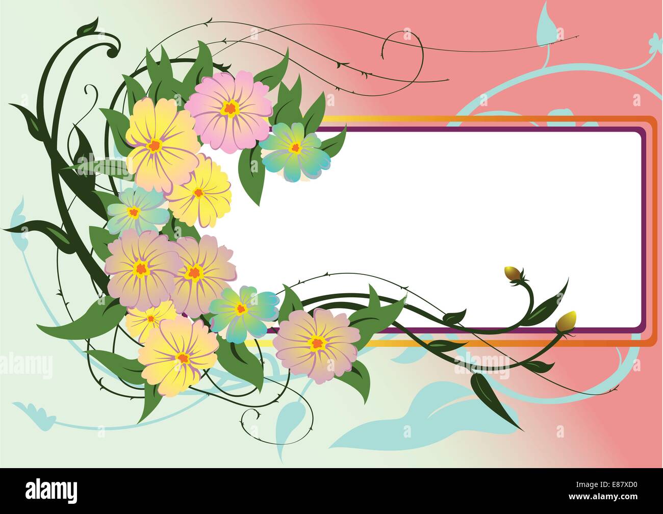 Vector illustraition of funky Abstract floral border Stock Vector Image ...