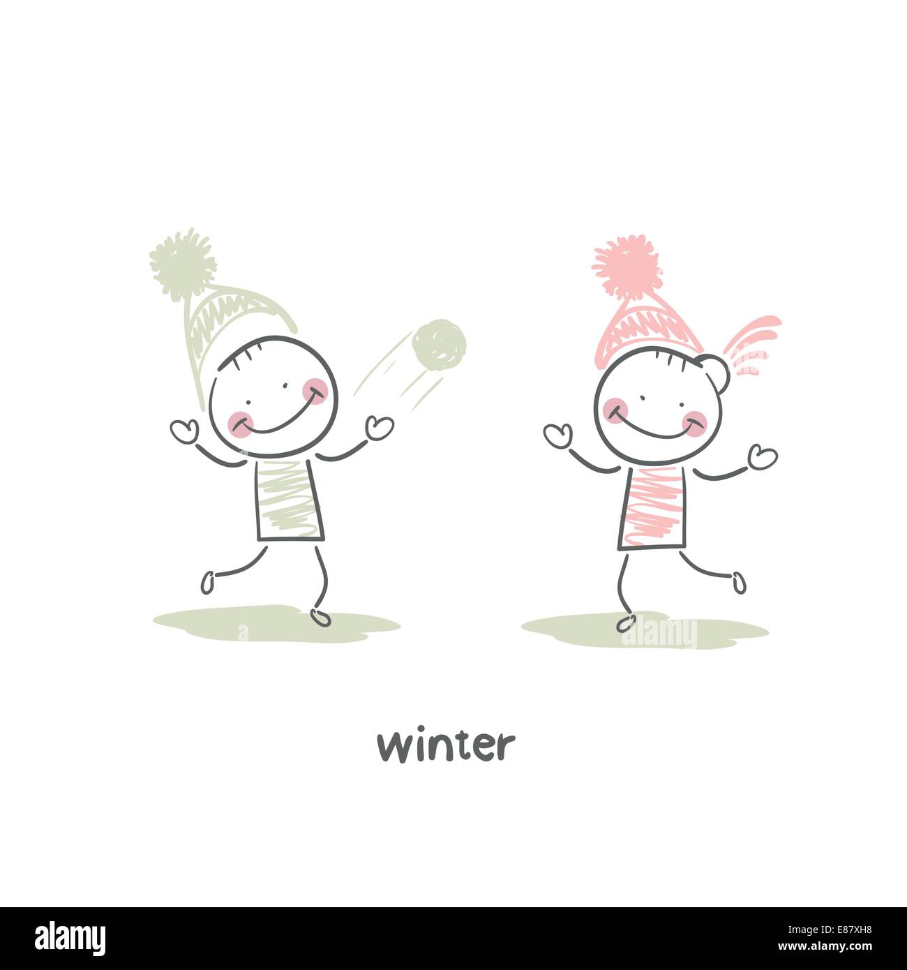 Walk winter family Cut Out Stock Images & Pictures - Alamy