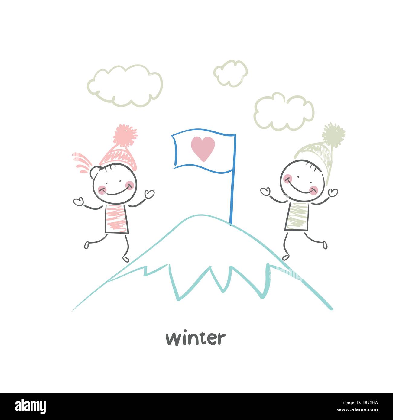 Happy family walk kid boy Stock Vector Images - Alamy