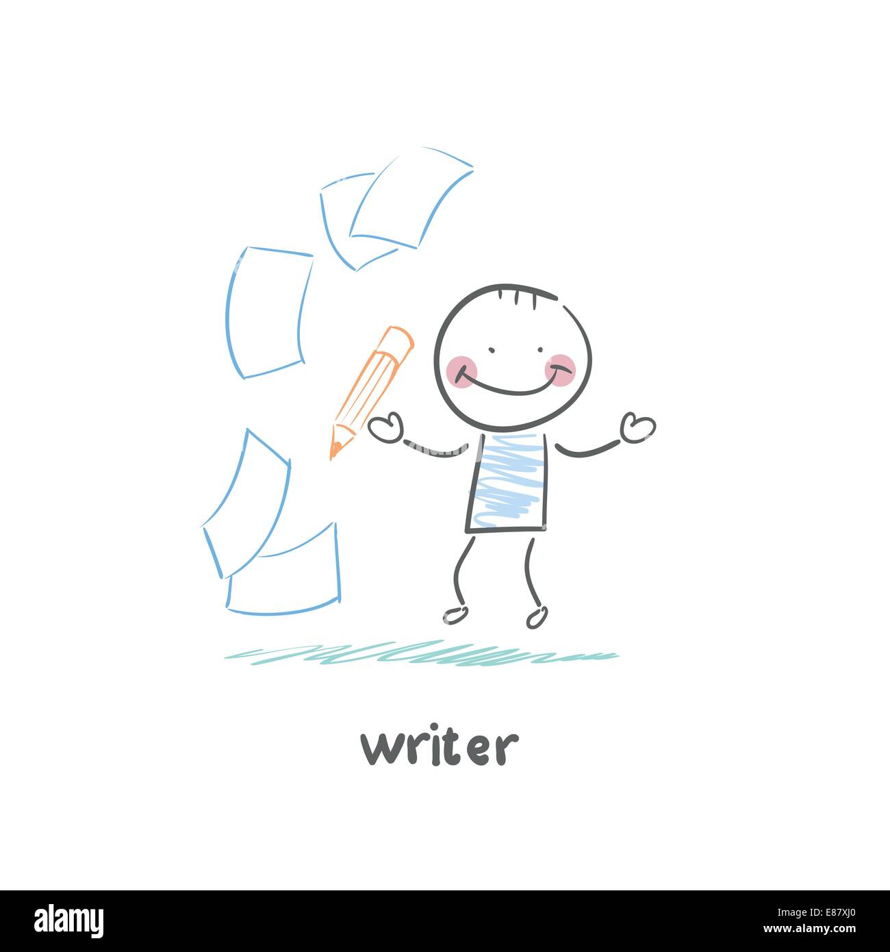 Woman writer painting Stock Vector Images - Alamy