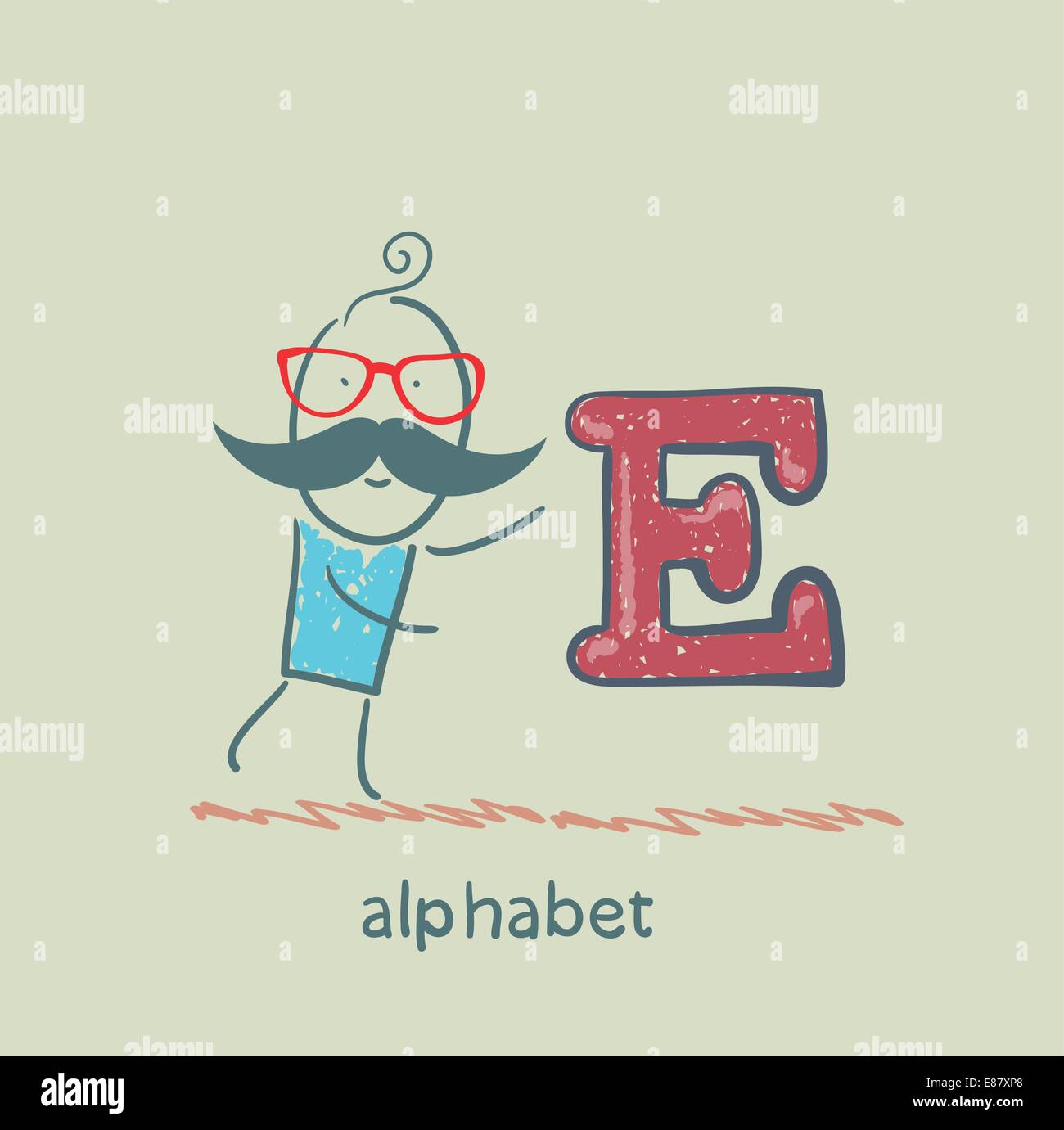 man standing with a letter of the alphabet Stock Vector Image & Art - Alamy