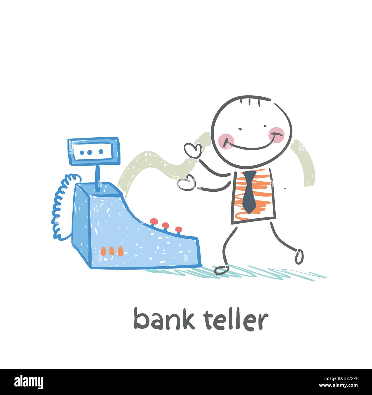 bank teller with the apparatus Stock Vector Image & Art - Alamy