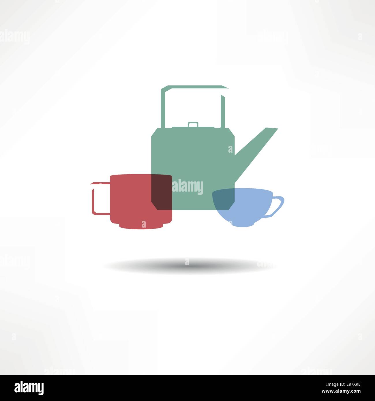 Black teapot cups Stock Vector Images - Alamy