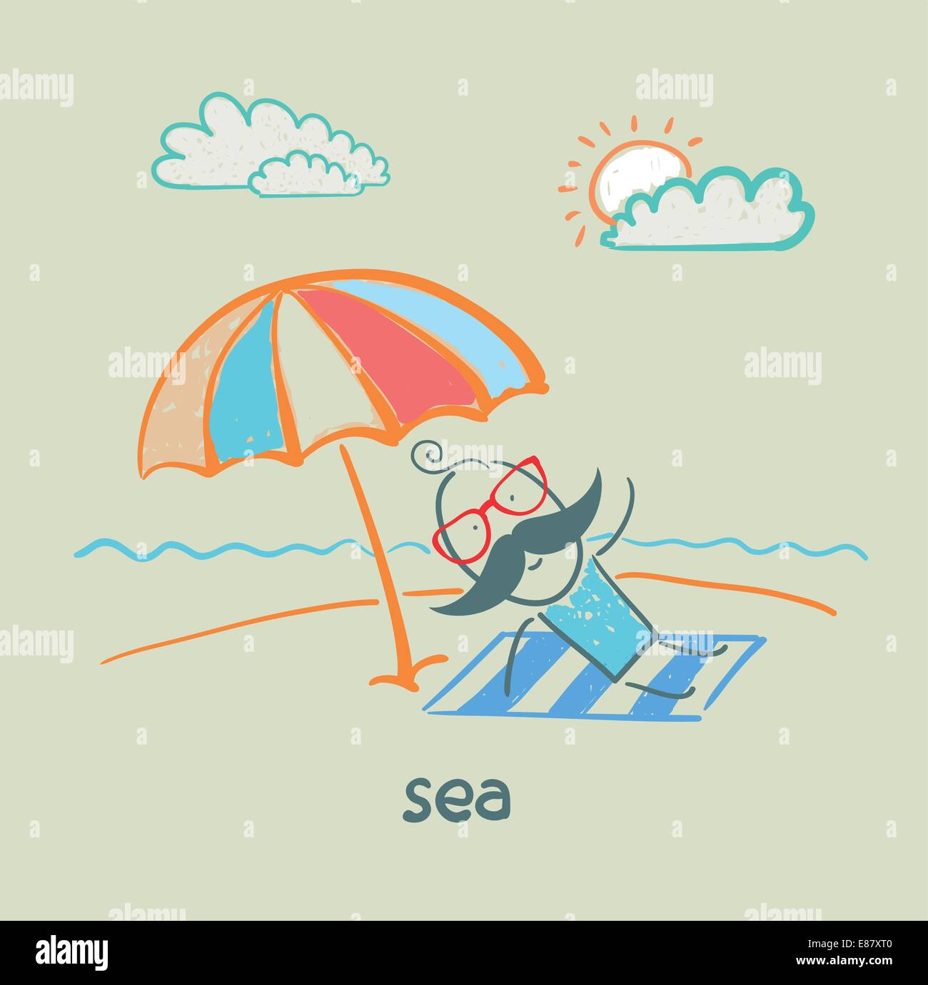 Sea and people Stock Vector Images - Alamy