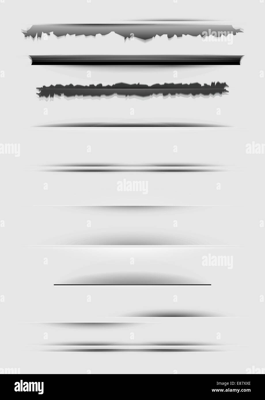 Vector set of abstract dividers isolated on gray Stock Vector Image ...