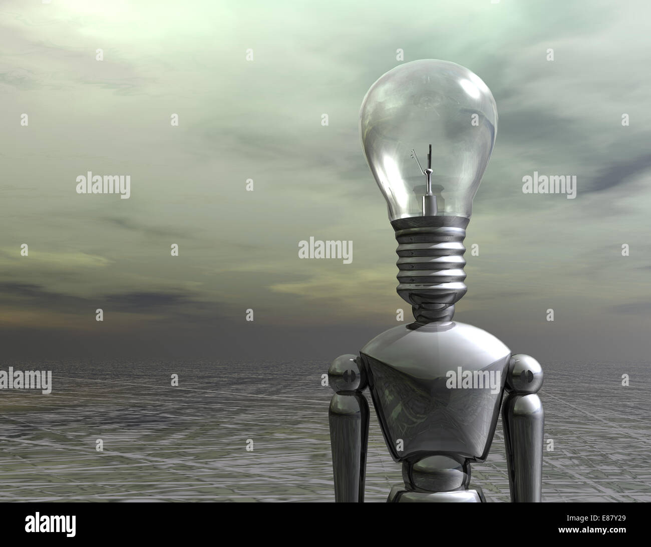 Digital Illustration of a Bulb Head Stock Photo - Alamy