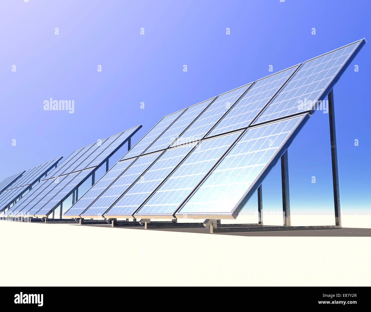 digital visualization of solar collectors Stock Photo - Alamy