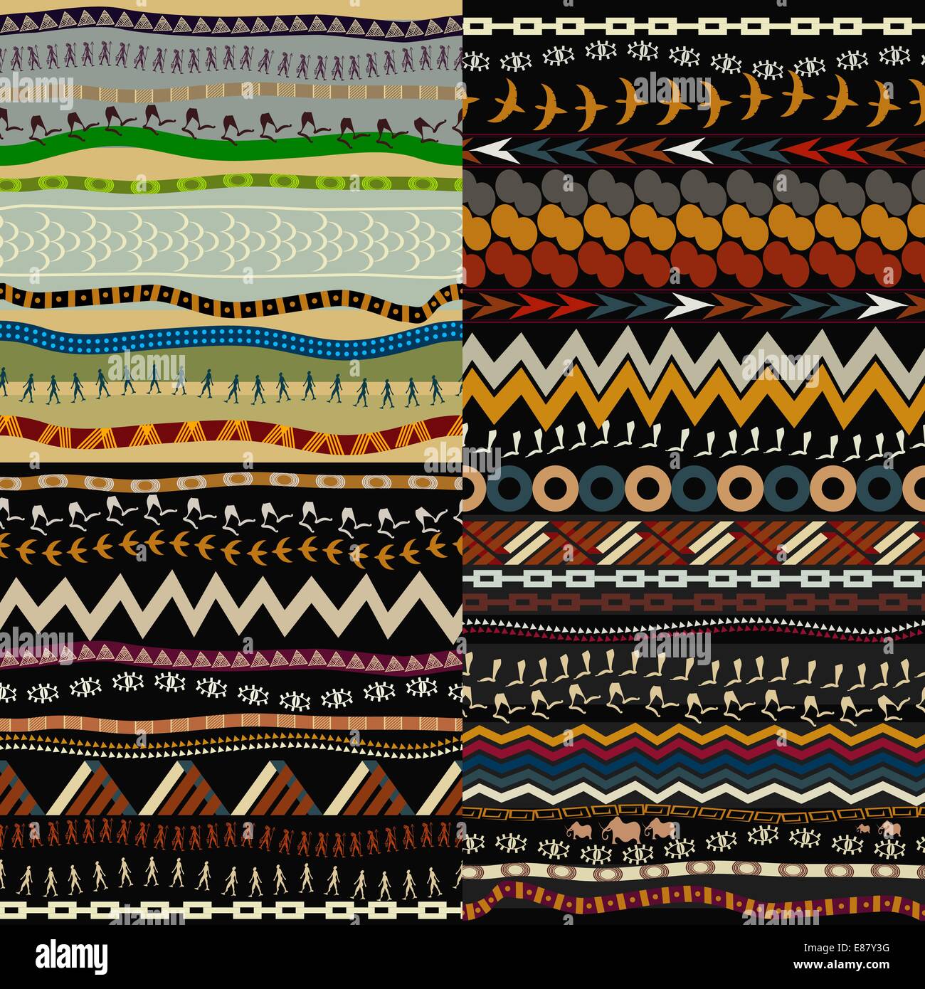 Set of seamless patterns with African elements Stock Vector Image & Art ...