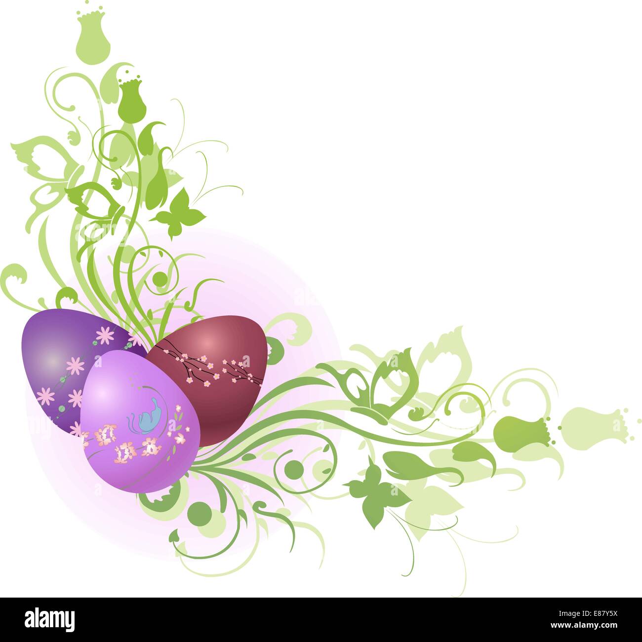 Vector Illustration of beautiful floral frame decorated with Easter ...