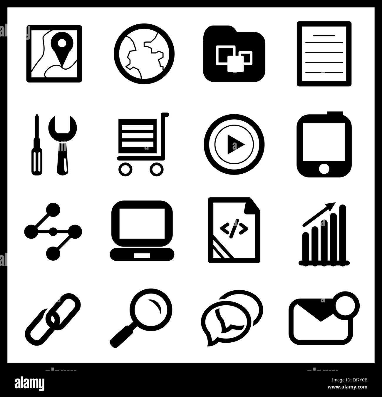 Black web icon set Stock Vector Image & Art - Alamy