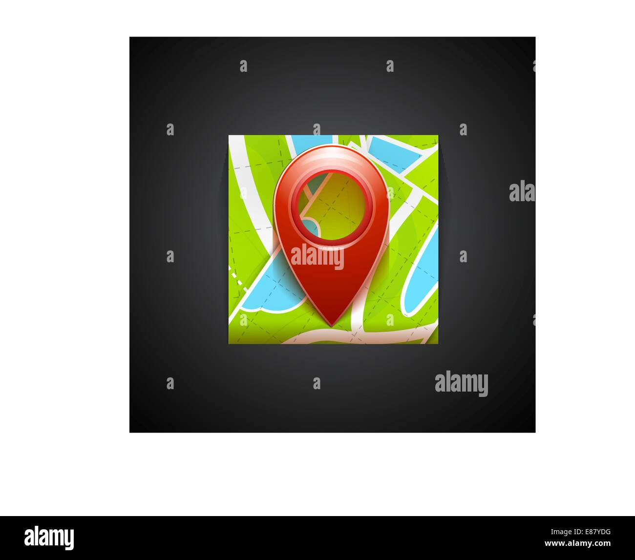 Mobile app icon - navigation map and tag symbol Stock Vector Image ...