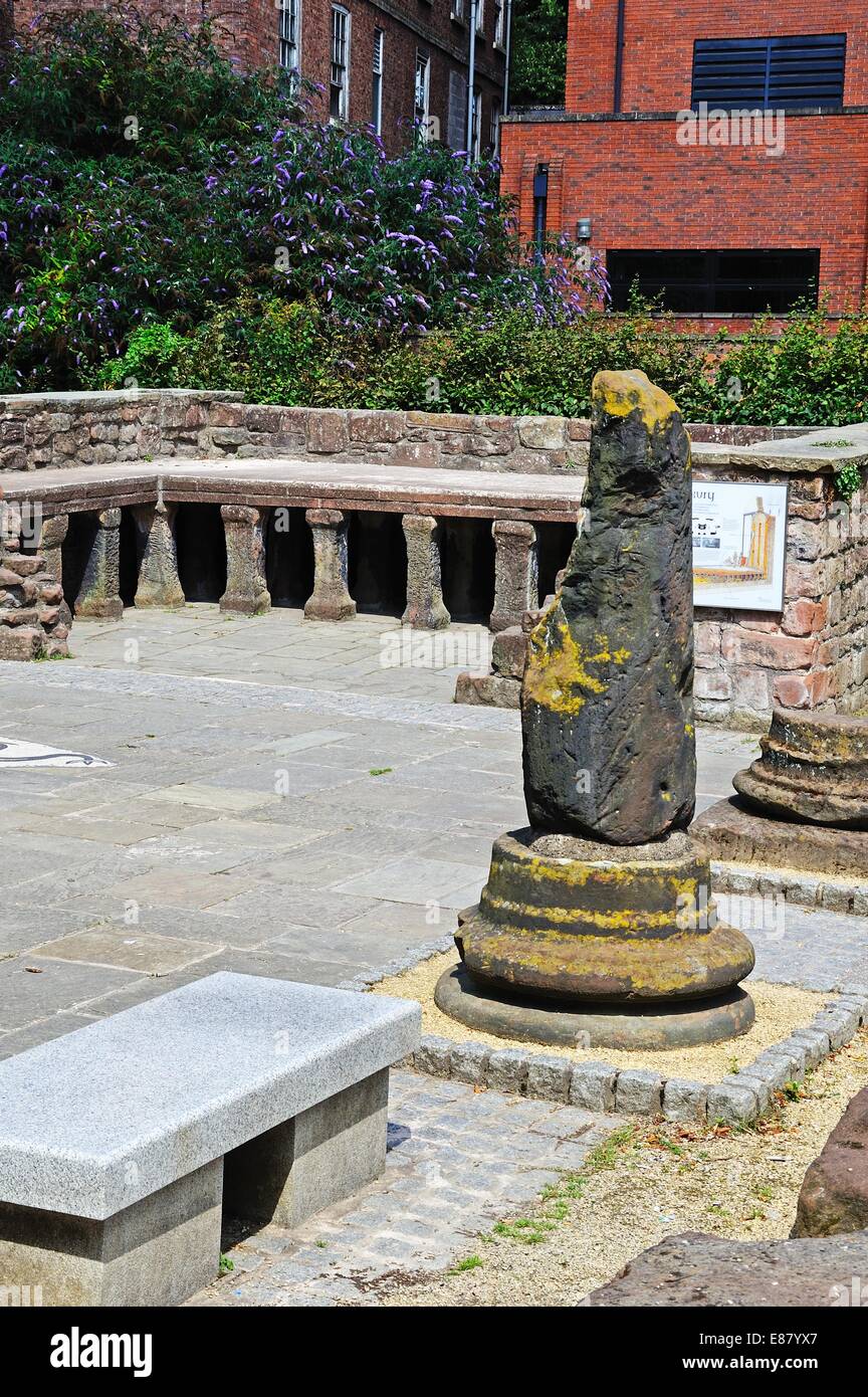 Ruins of the Roman baths in the Roman Gardens, Chester, Cheshire ...