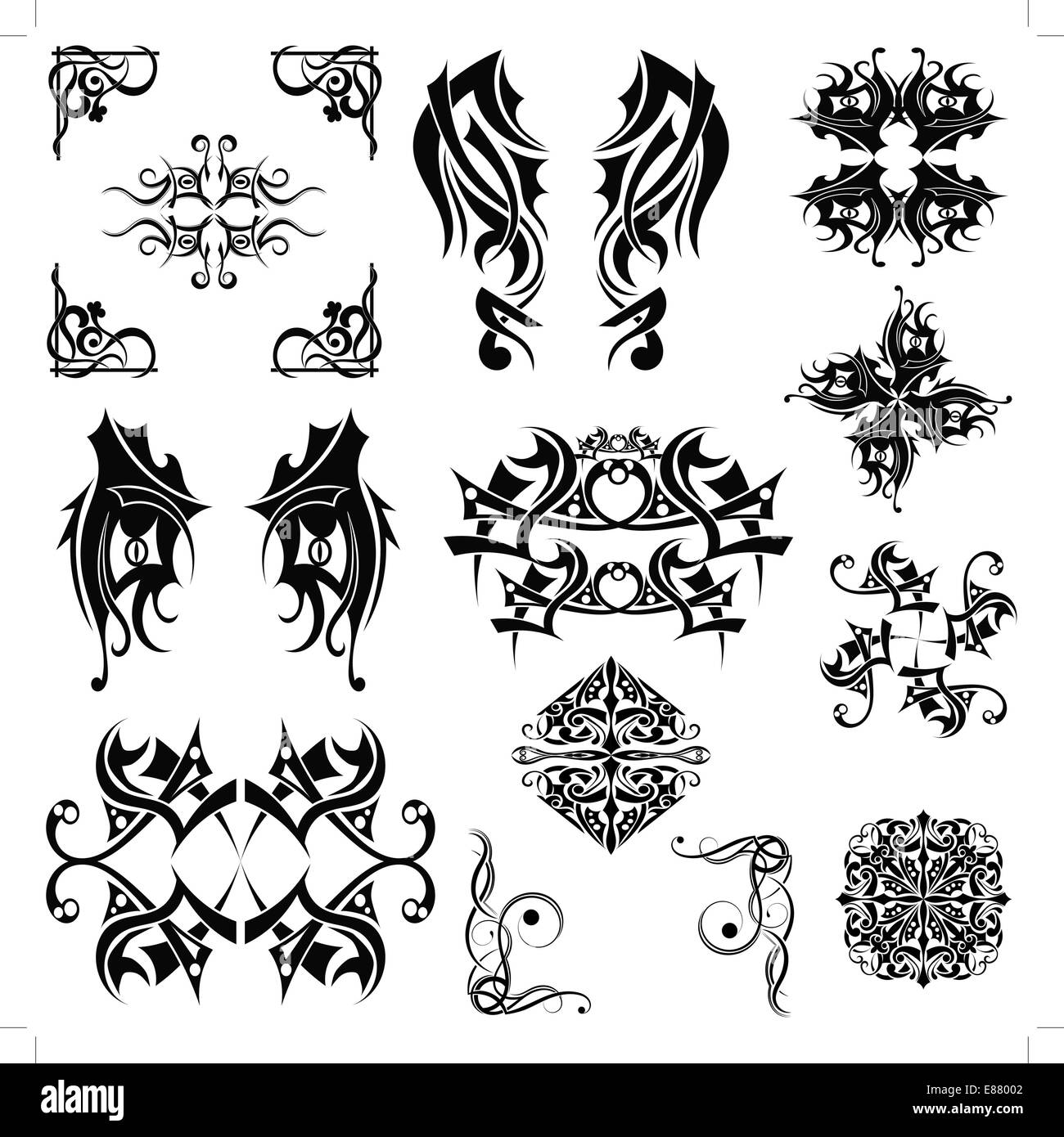 Set tribal elements Cut Out Stock Images & Pictures - Alamy