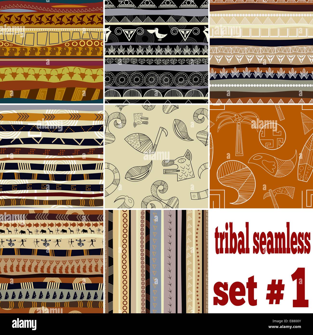 Set of seamless patterns Stock Vector Image & Art - Alamy