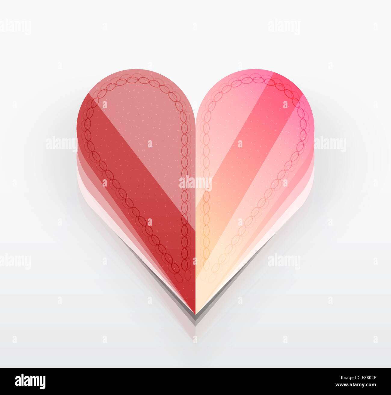 Red Valentine's Day paper card. Vector illustration Stock Vector Image ...