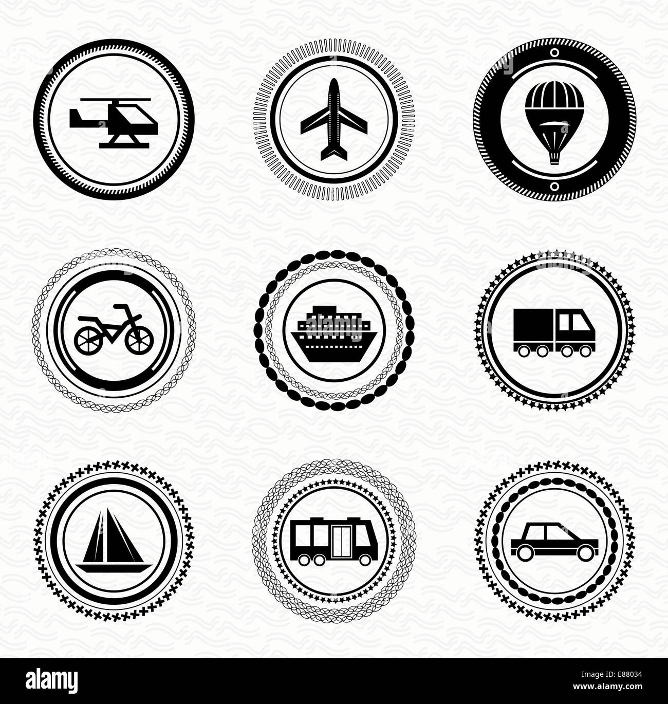 Black retro labels and badges: transportation Stock Vector Image & Art ...
