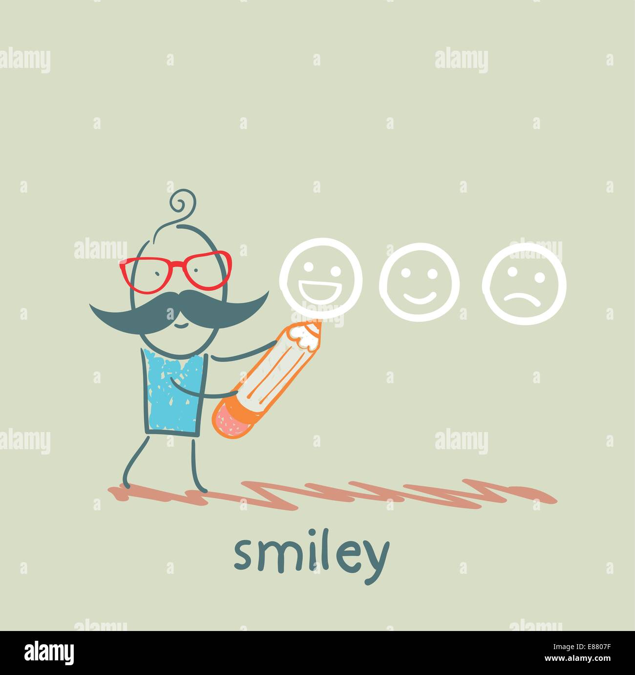 Pencil cartoon smiley hi-res stock photography and images - Alamy
