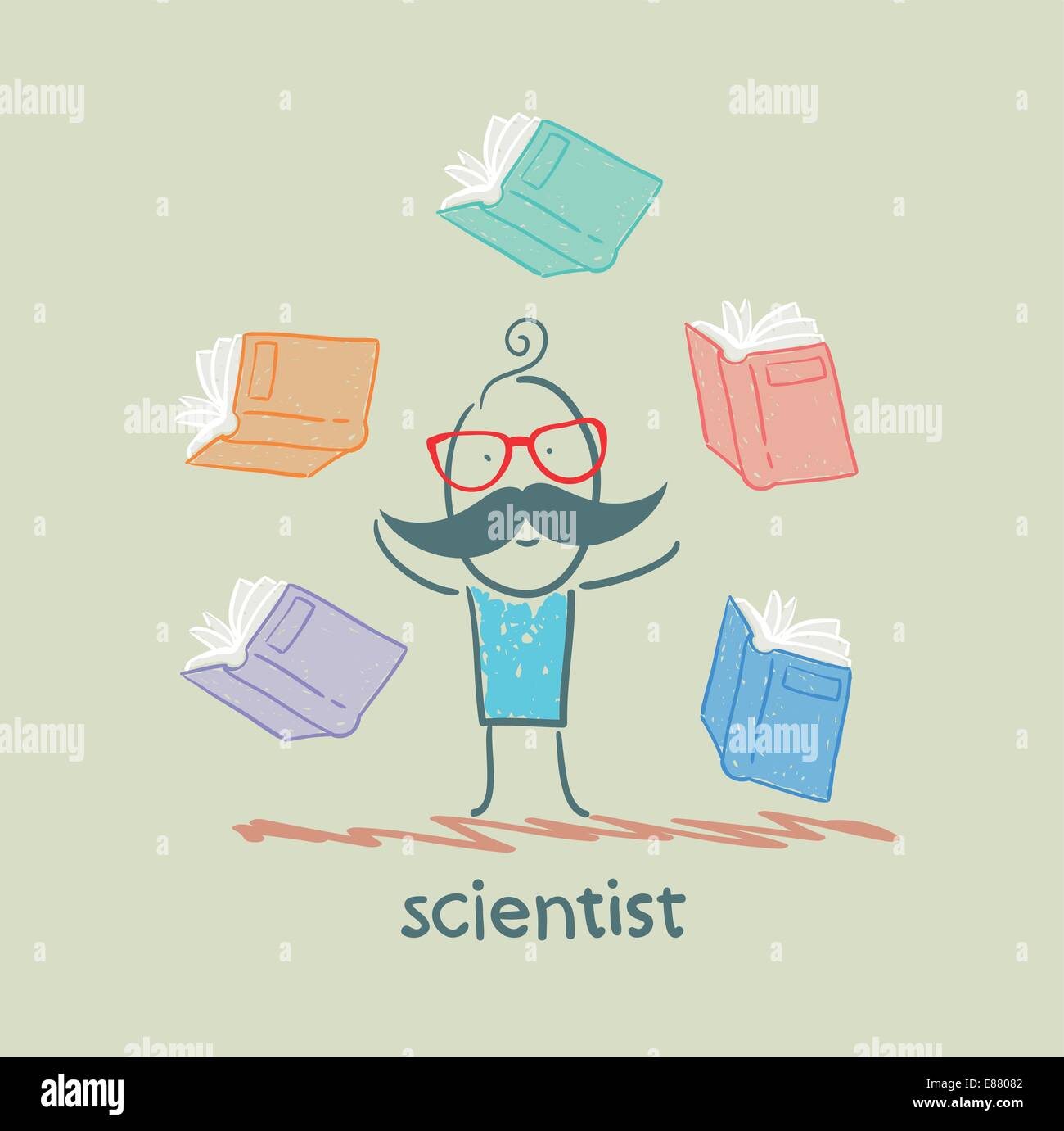 scientist with books around Stock Vector Image & Art - Alamy