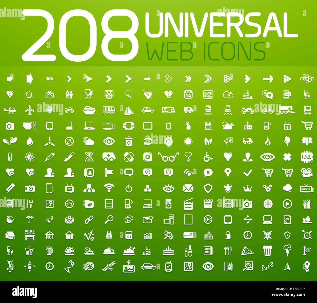 Set of 208 vector universal icons Stock Vector Image & Art - Alamy