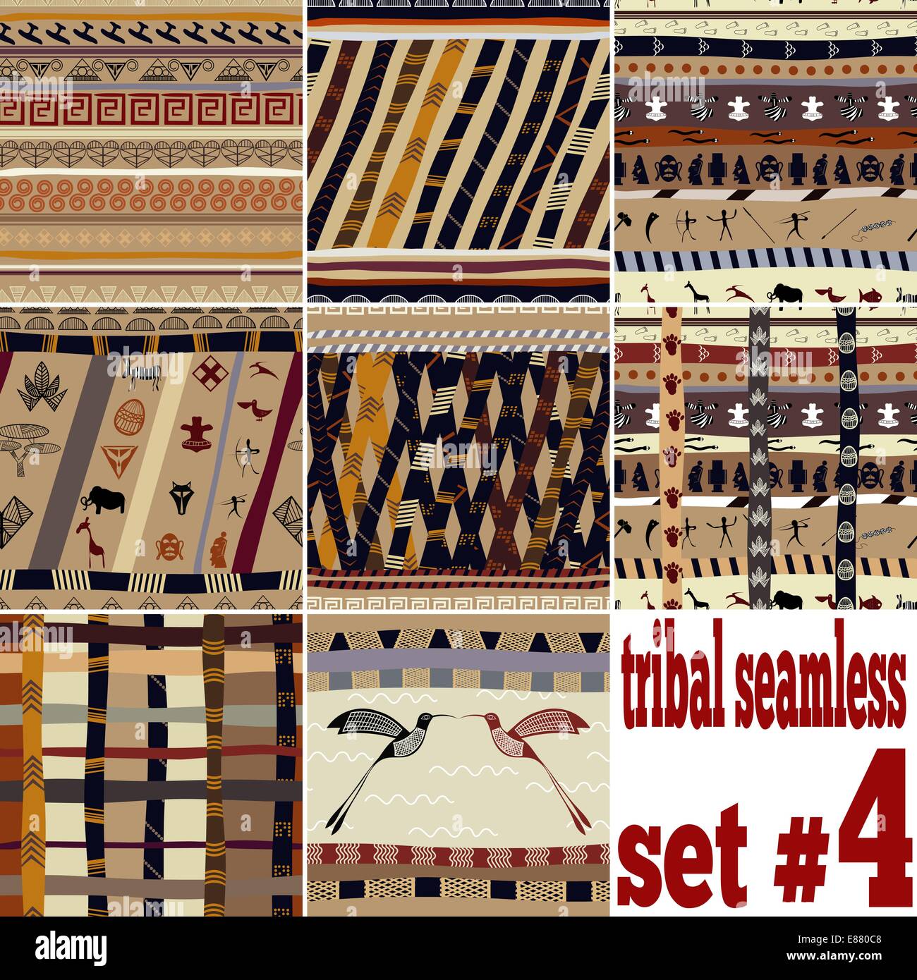 Seamless set of traditional patterns Stock Vector Image & Art - Alamy