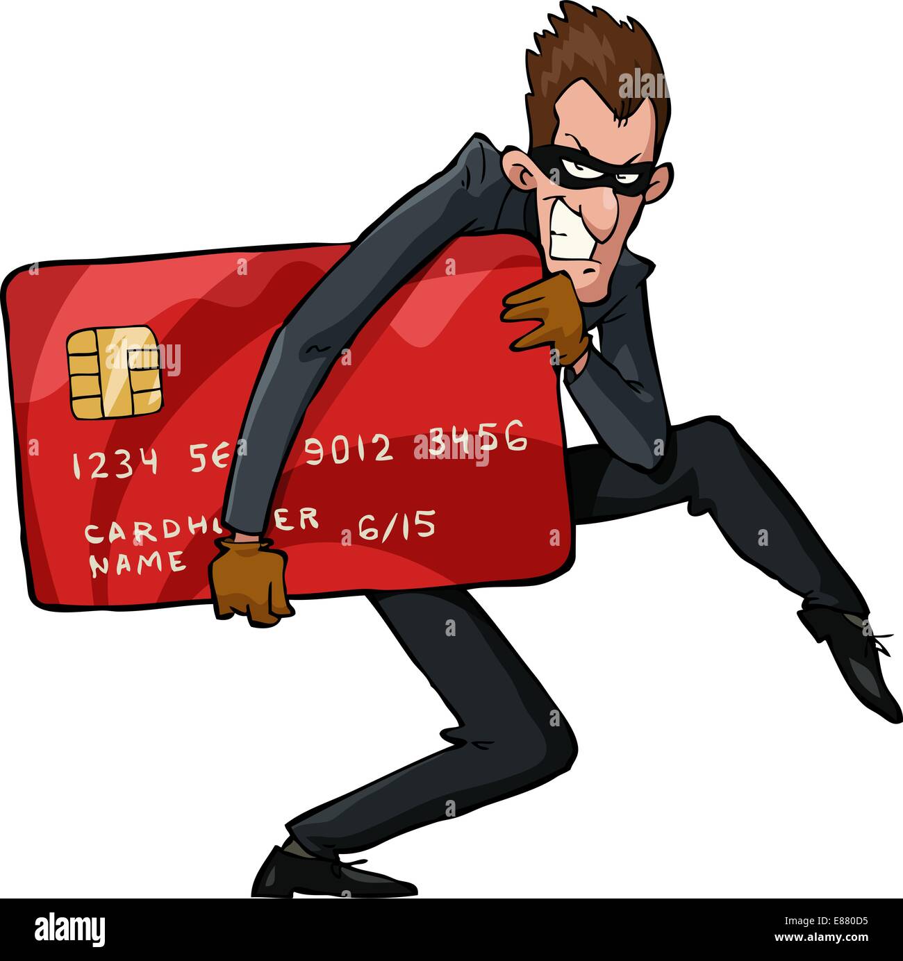 A thief with a credit card vector illustration Stock Vector Image & Art ...