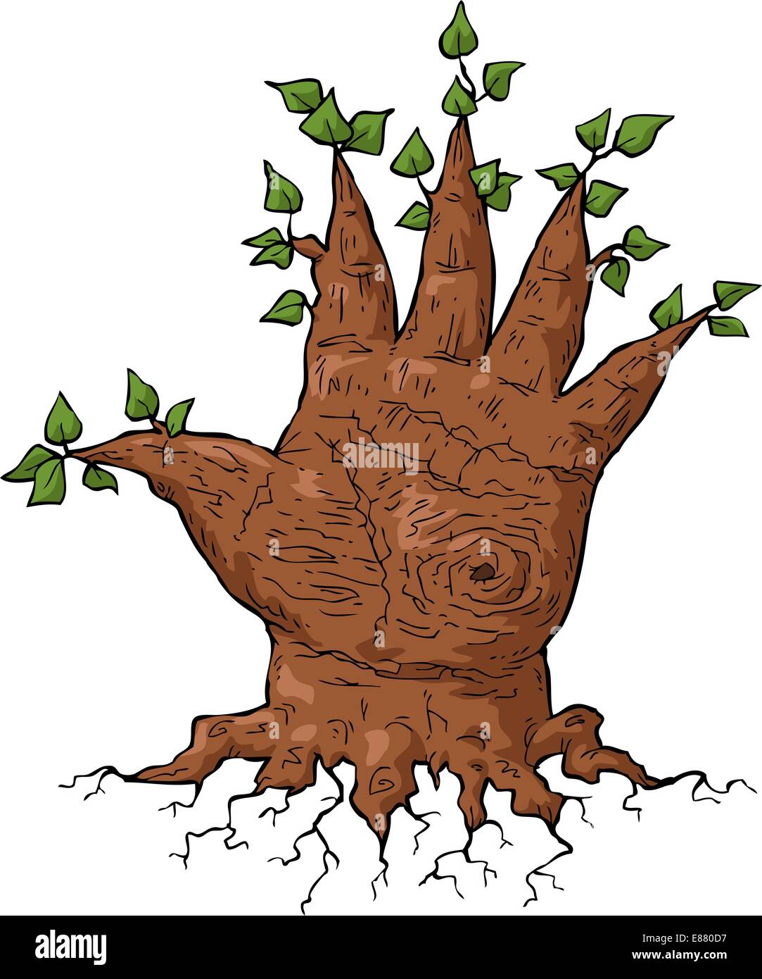 Hand tree on a white background vector illustration Stock Vector Image ...