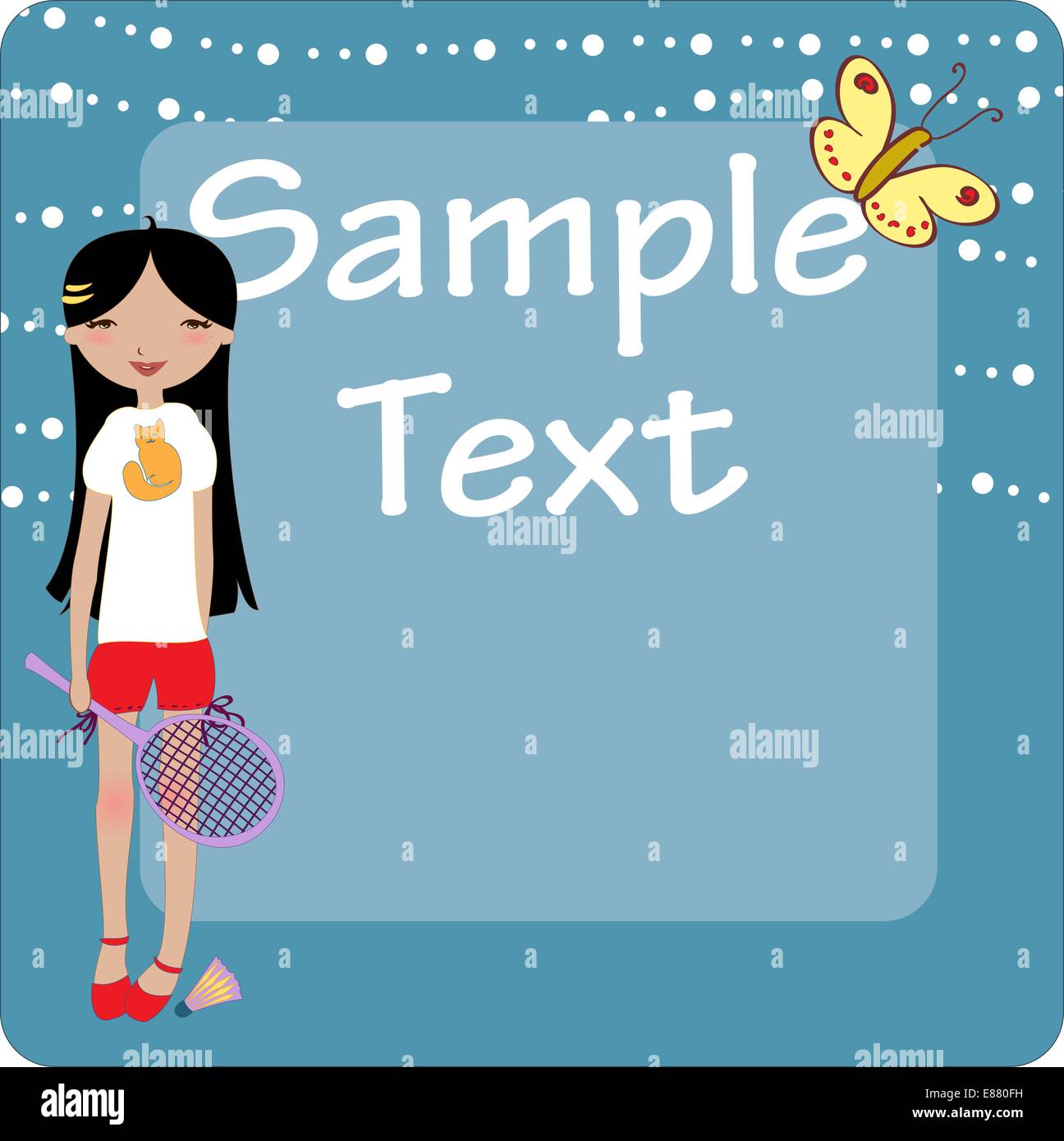 Vector Illustration of cool invitation frame with funky Young girl ...