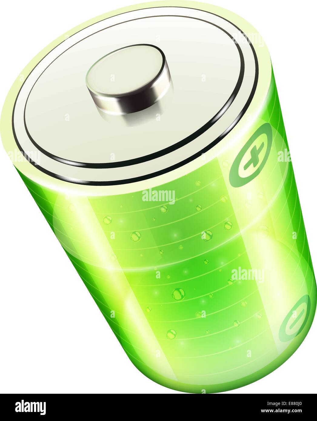 Vector illustration of green battery icon for web design isolated on ...