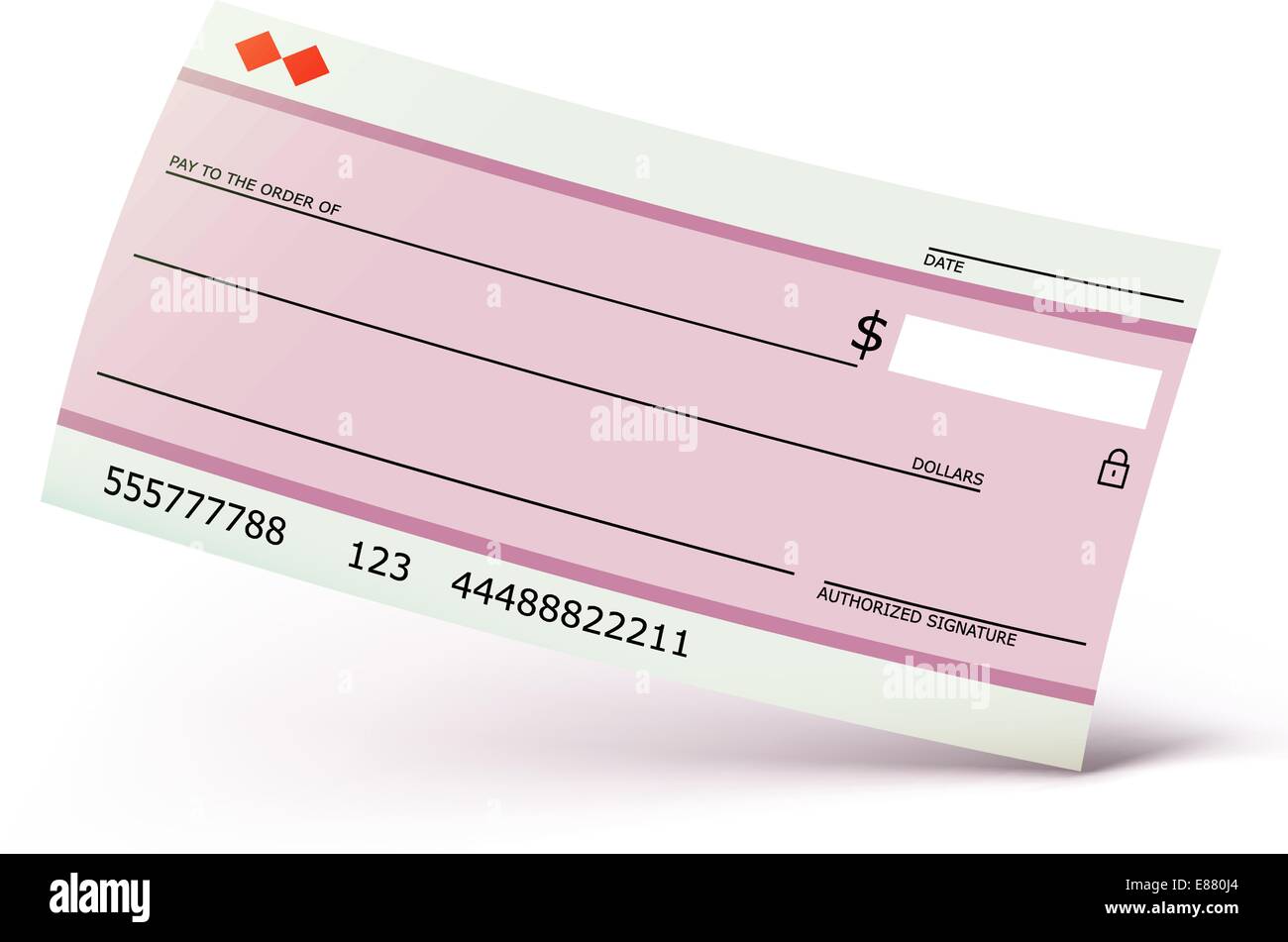 Vector illustration of bank check isolated on the white background ...