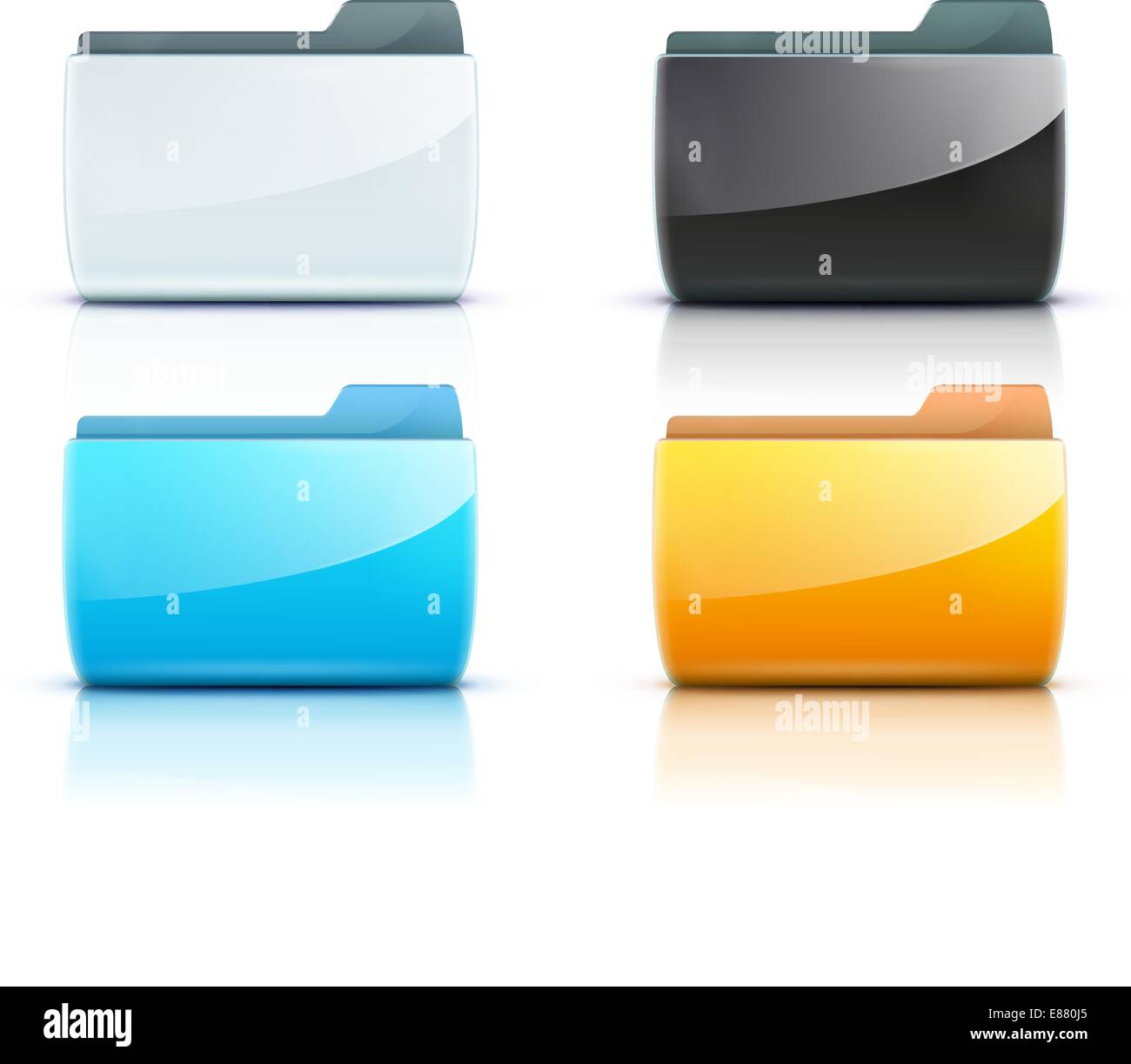 Vector illustration set of interface computer folder icons Stock Vector ...