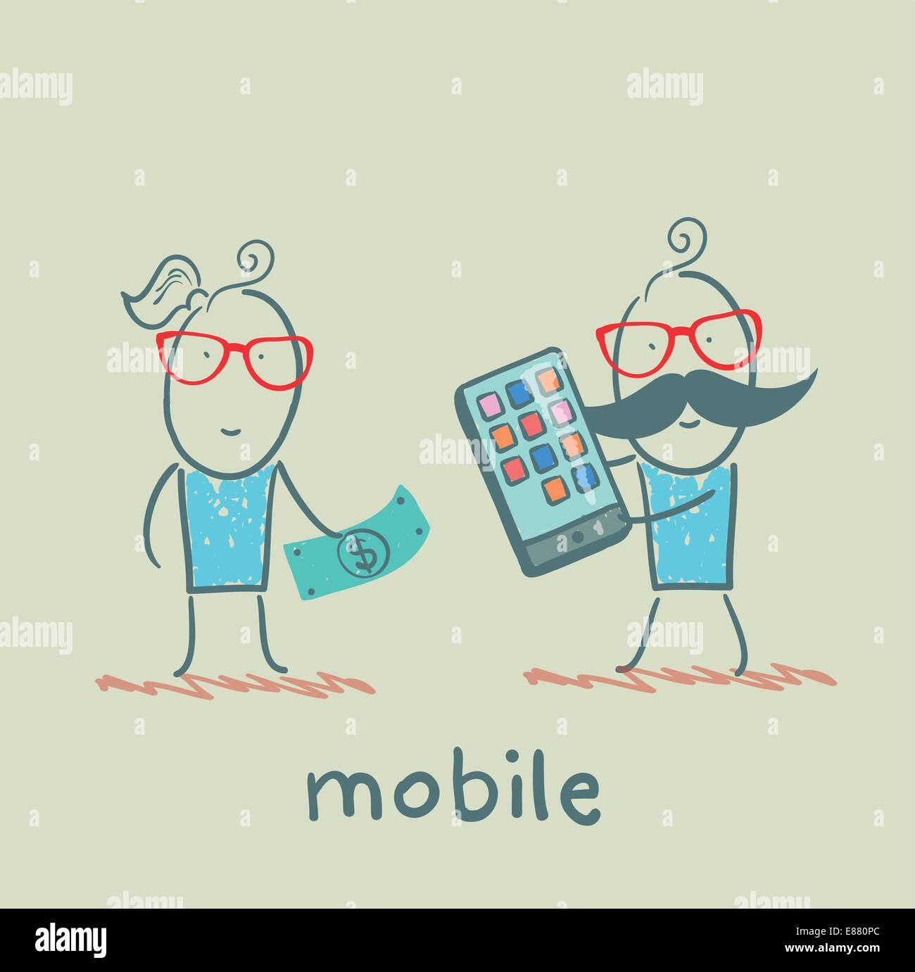 Girl mobile phone in Stock Vector Images - Alamy