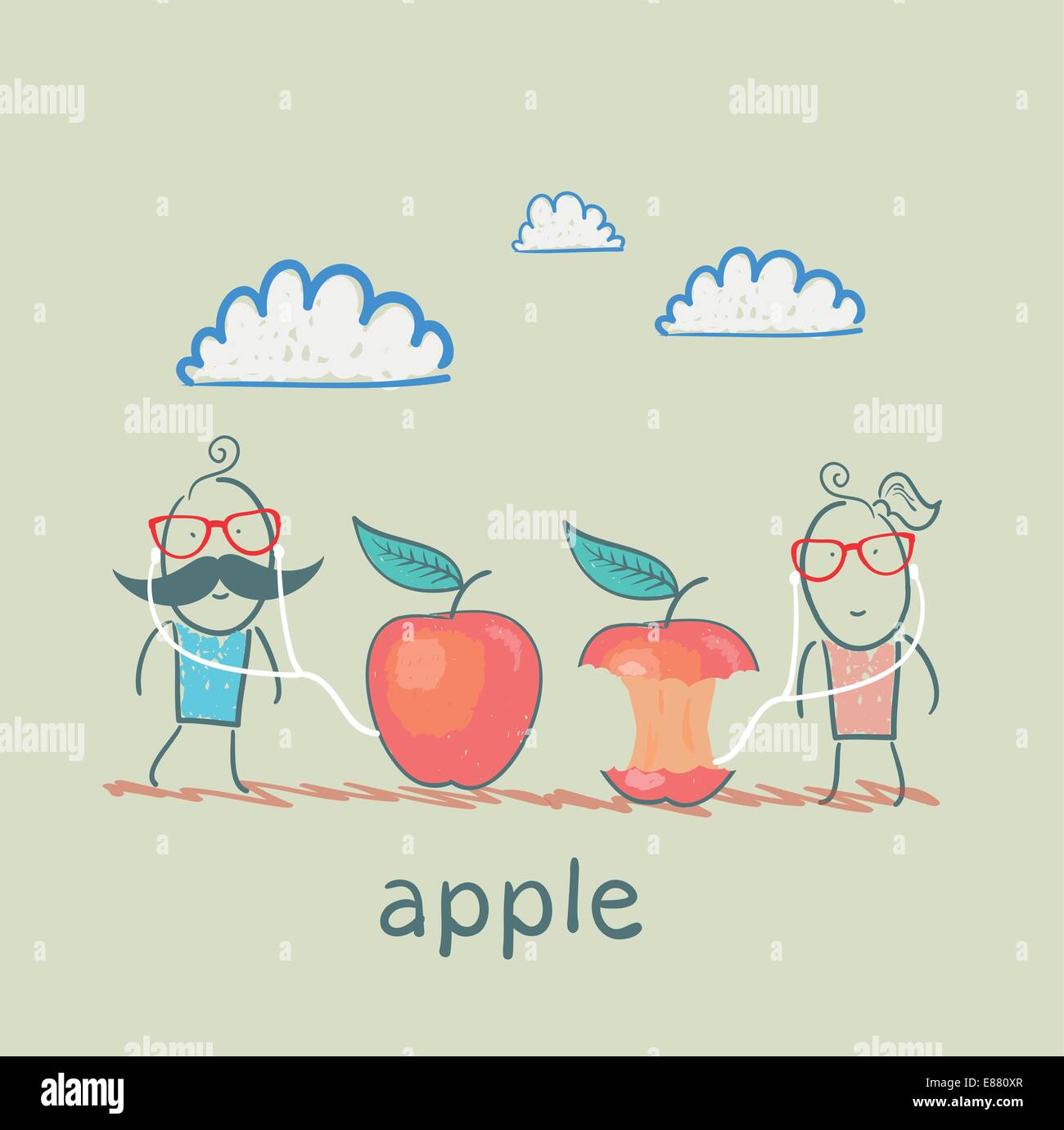 Music woman and headphones Stock Vector Images - Alamy