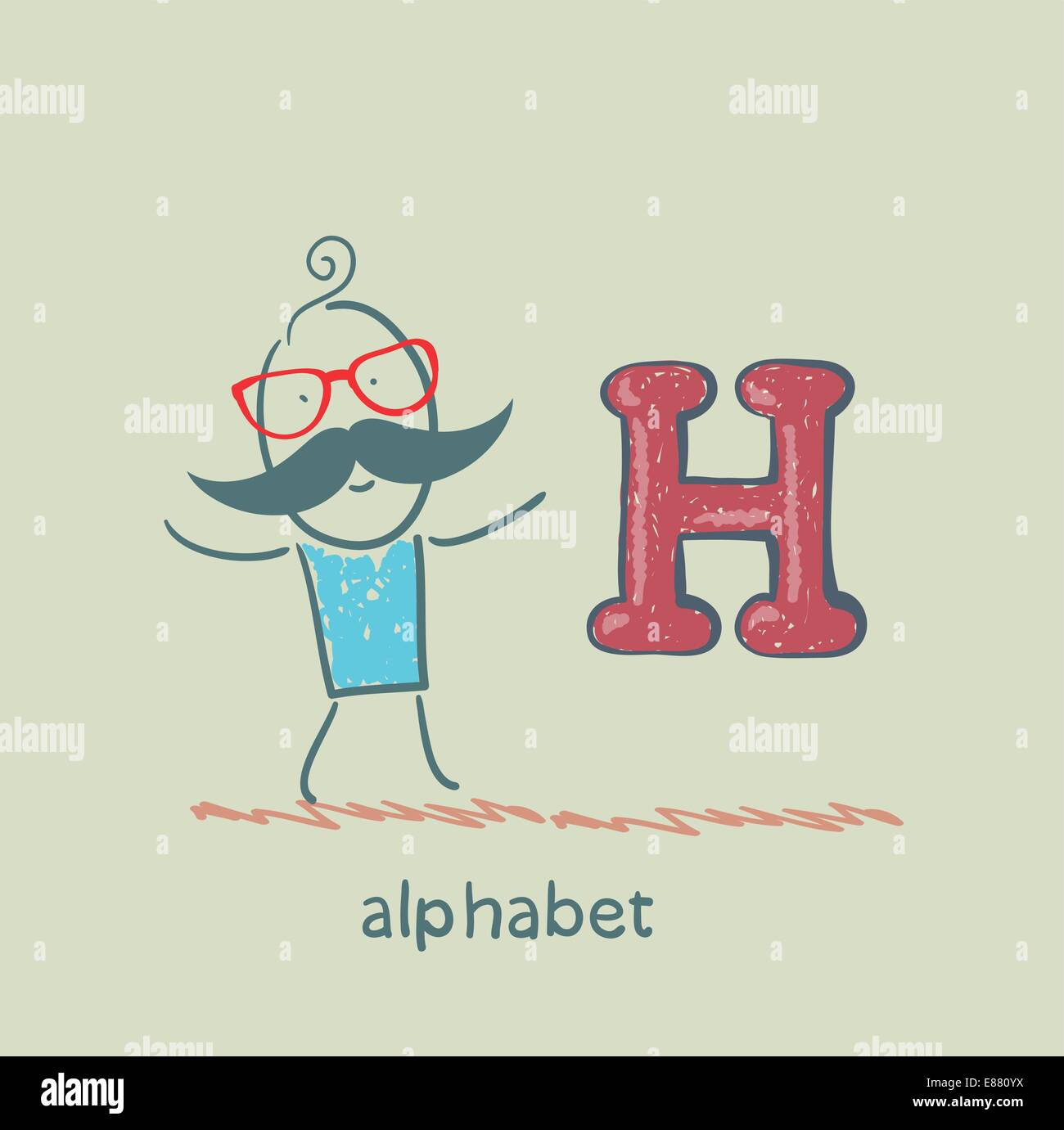 man standing with a letter of the alphabet Stock Vector Image & Art - Alamy