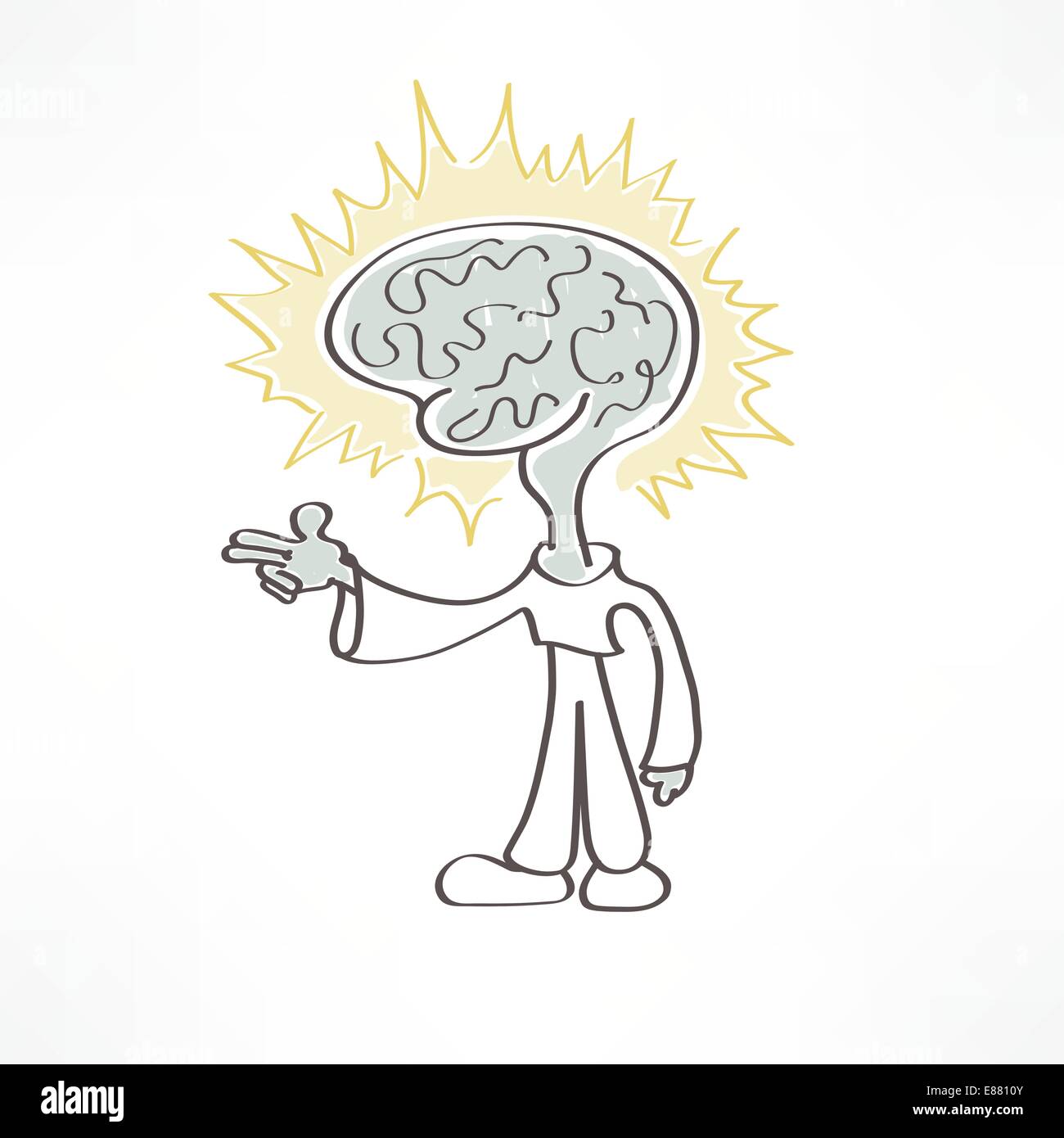 Line art profile head brain Cut Out Stock Images & Pictures - Alamy