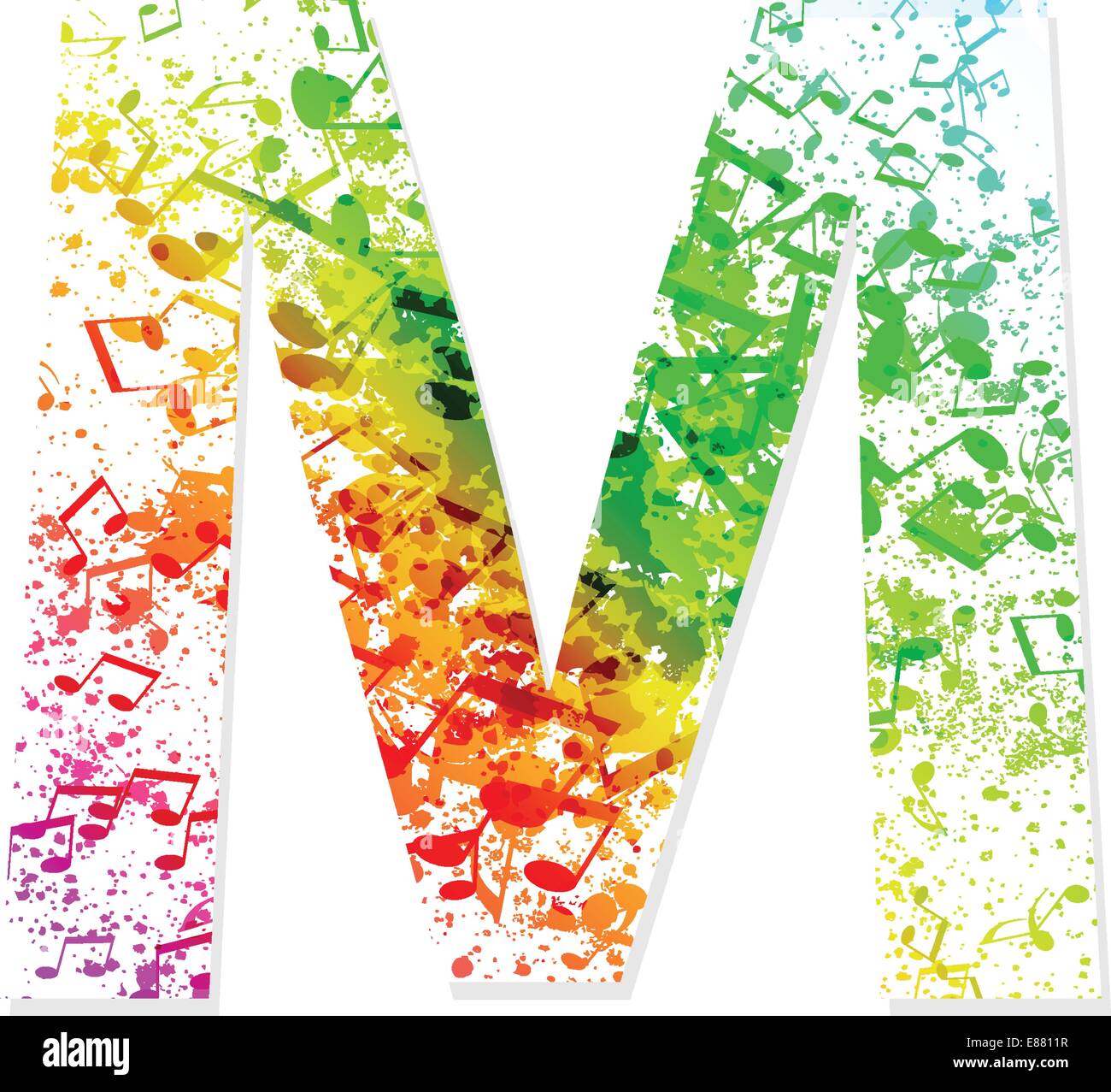 Music theme grungy font. Letter M Stock Vector Image & Art - Alamy