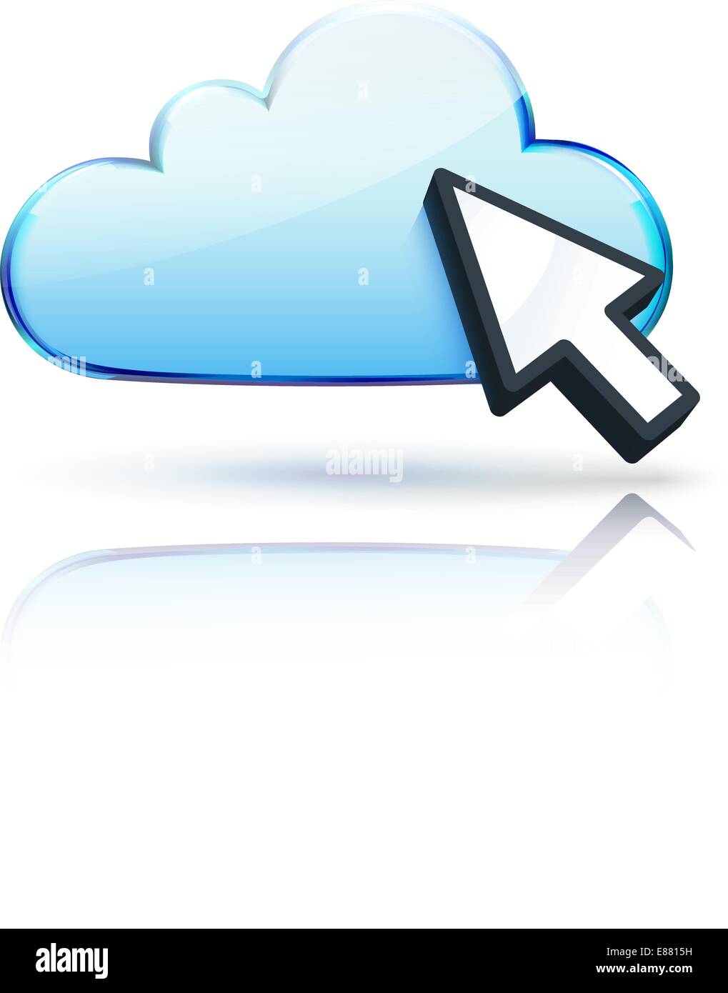Vector illustration of blue internet cloud icon with arrow cursor Stock ...